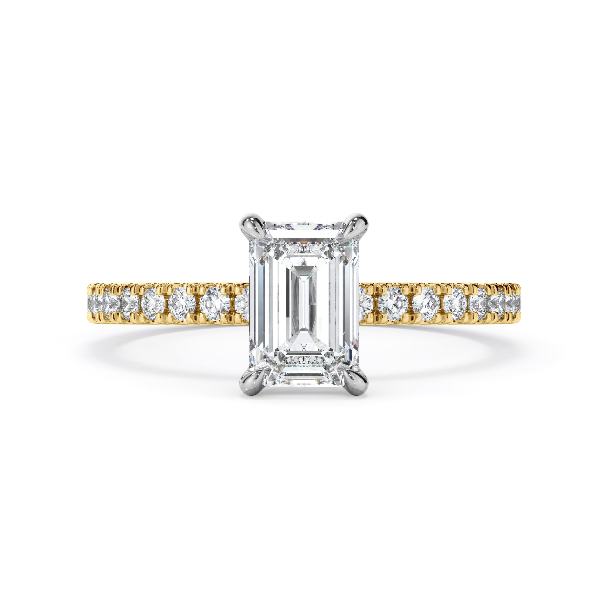 18ct Yellow Gold Emerald Cut Diamond Ring