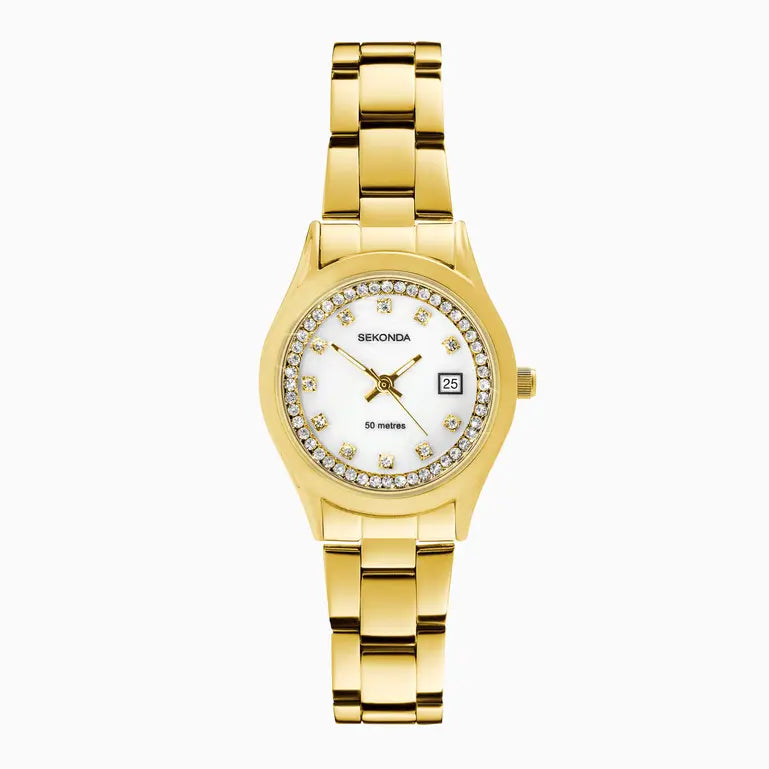 Sekonda Catherine Ladies Watch | Gold Alloy Case & Bracelet with White